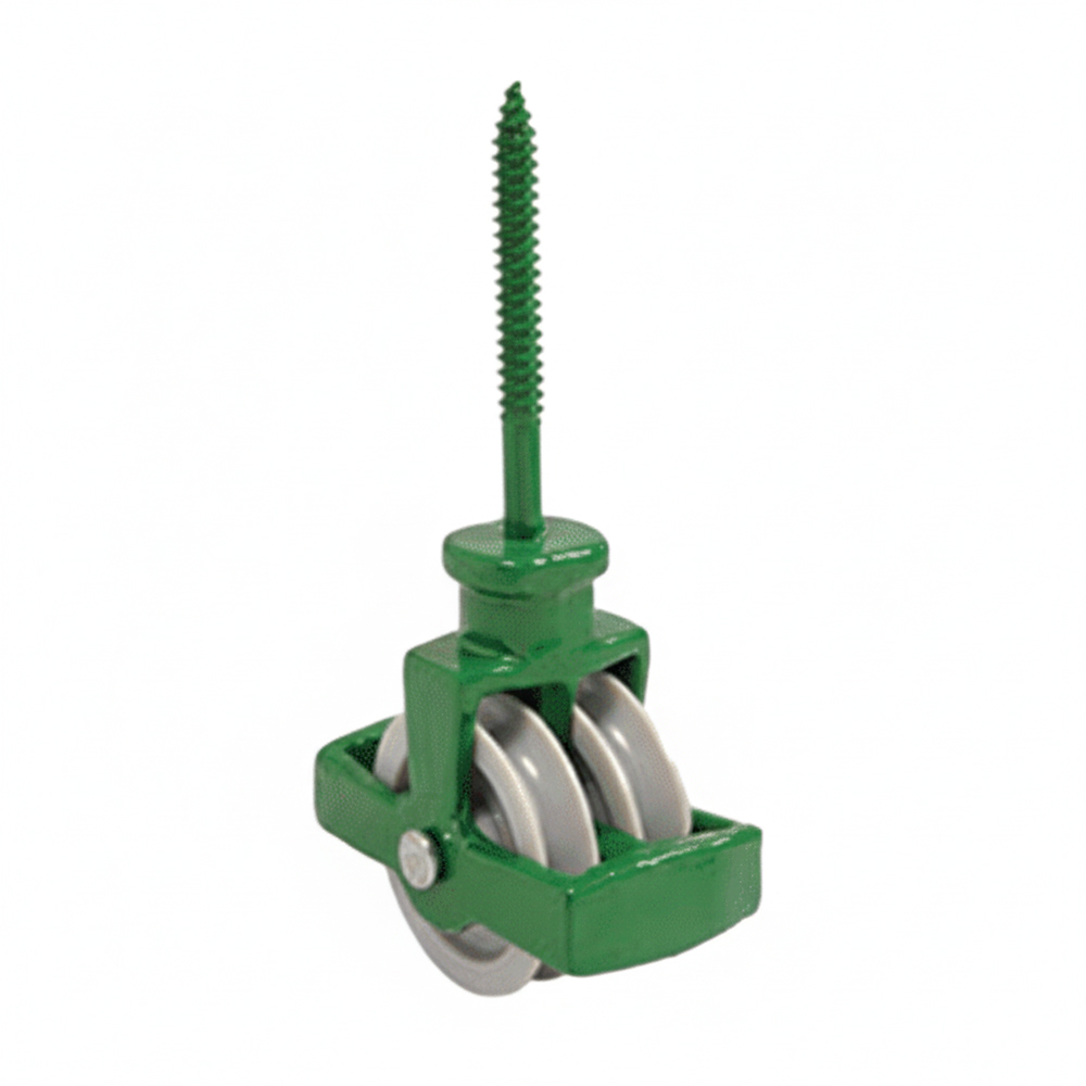 DOUBLE SCREW CAST PULLEY WITH NYLON WHEELS